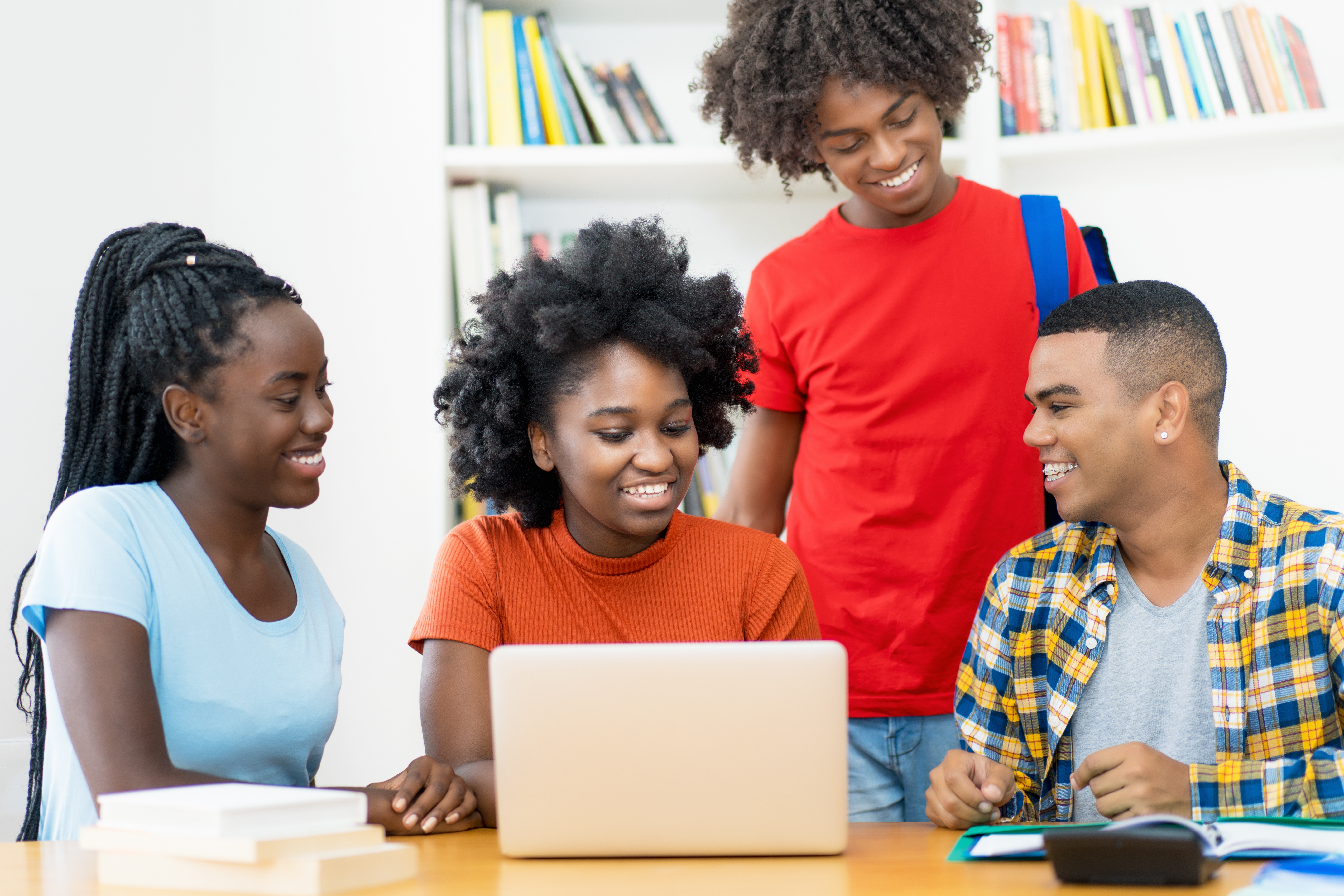 Black College Students Working Together