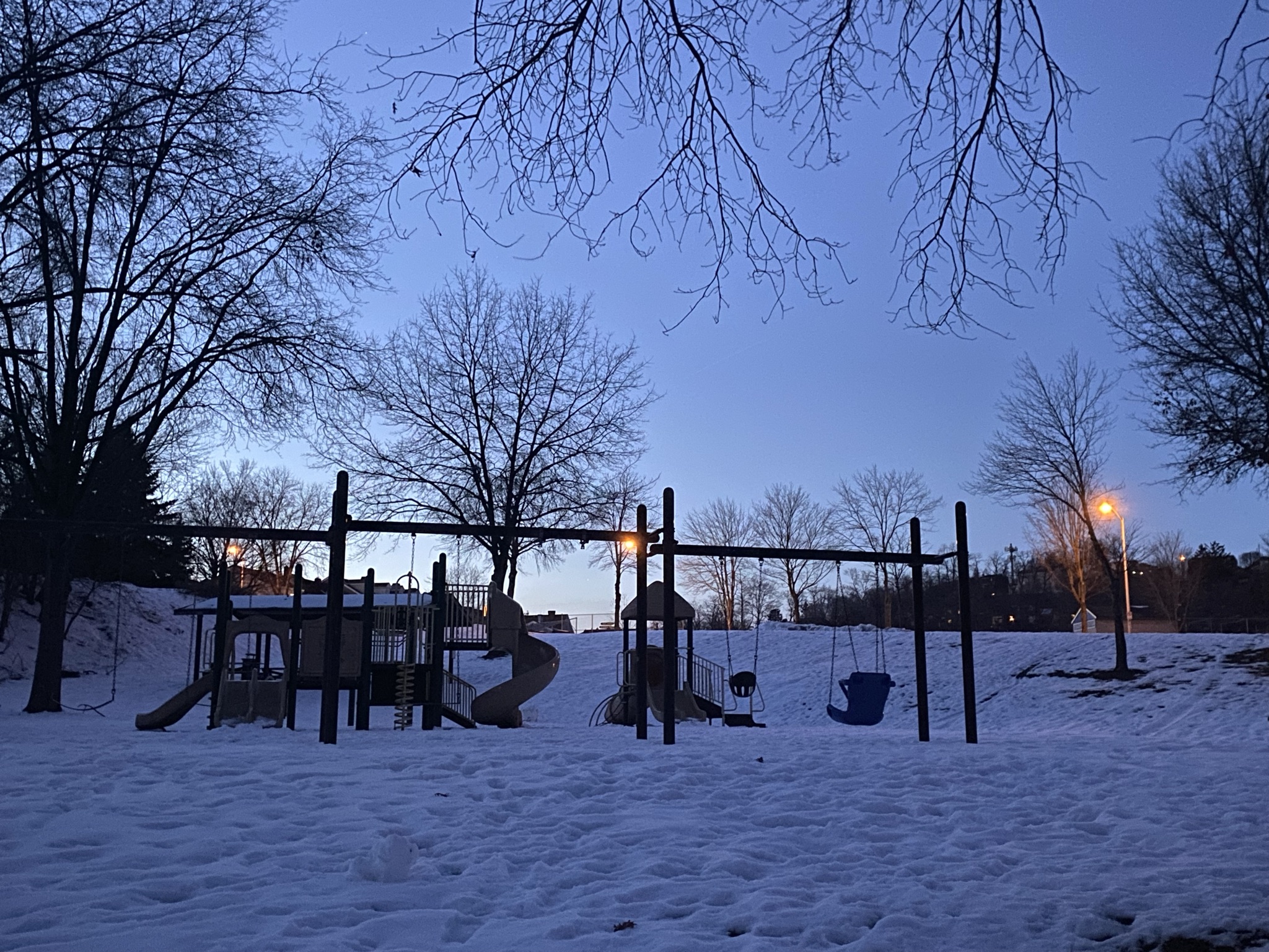 Dark Snow At Night