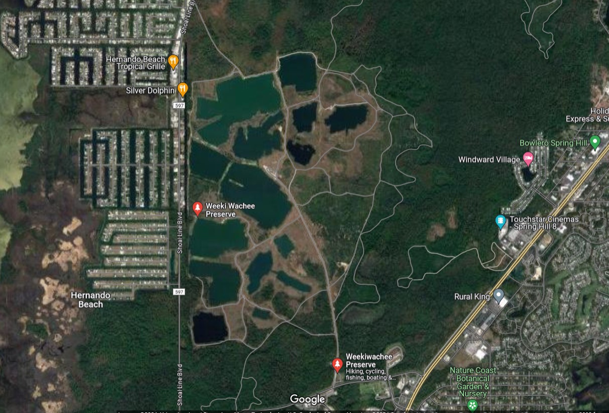 Mapa De Weeki Wachee, Florida