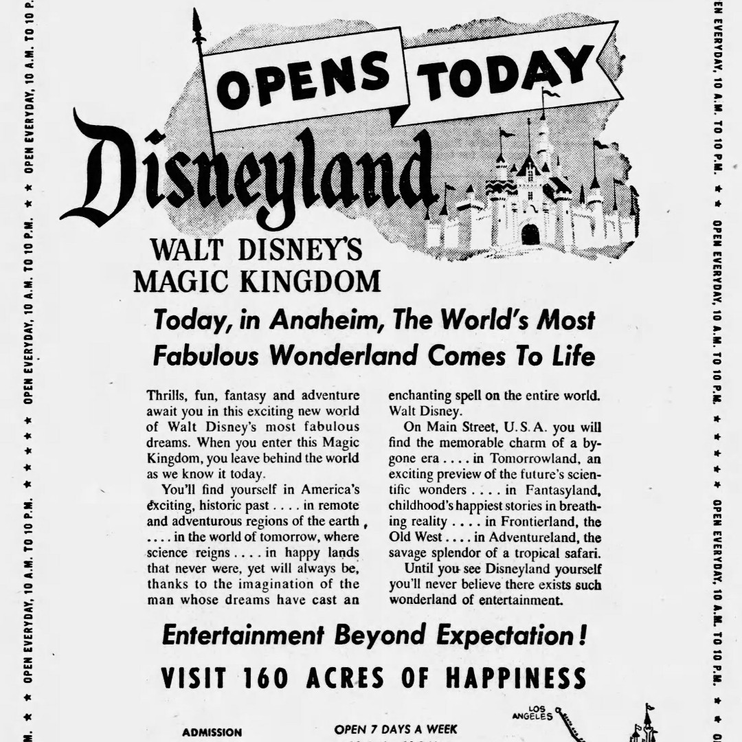 Disneyland 1955 Opening