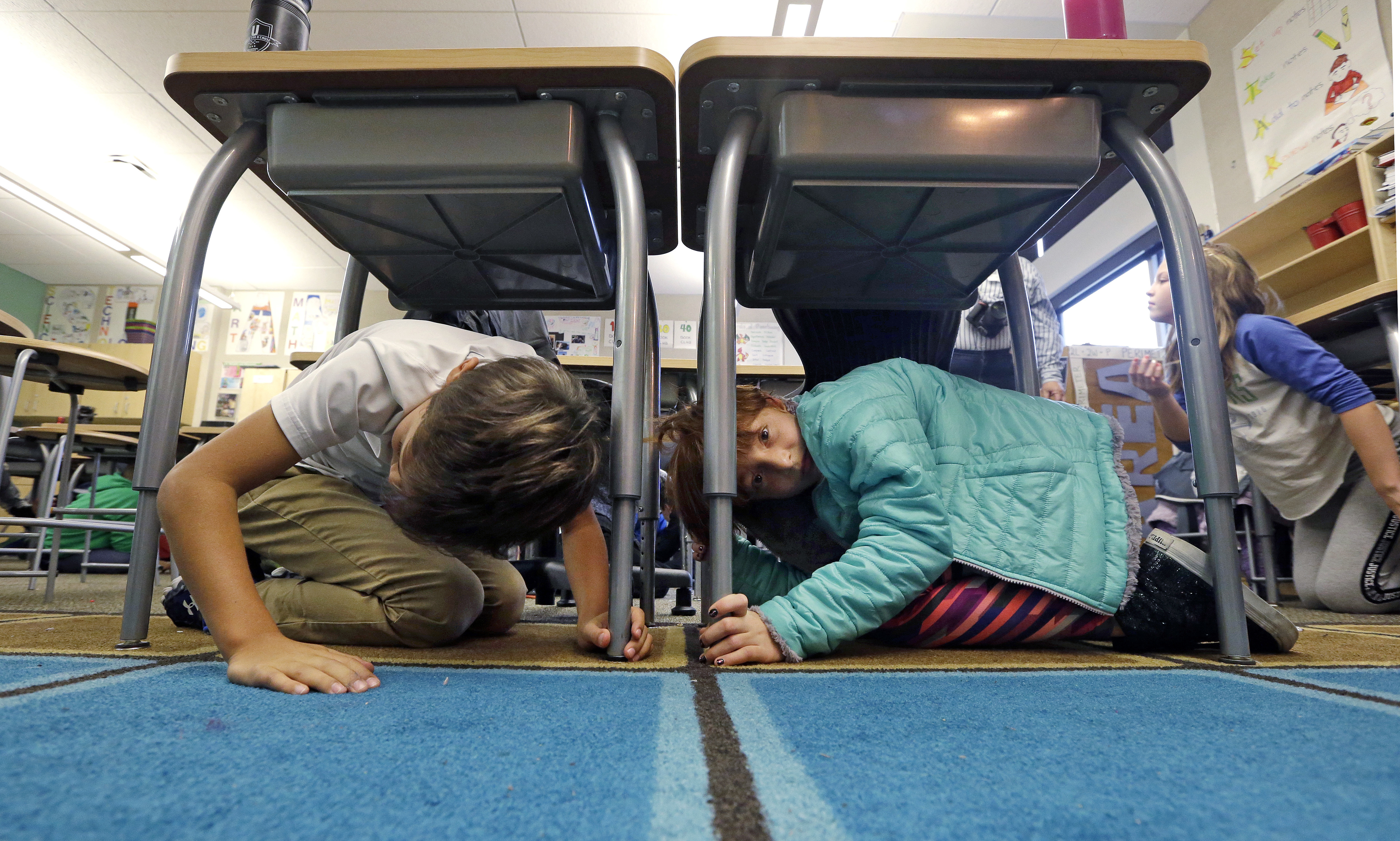 Pictures Of Earthquake Drill In School