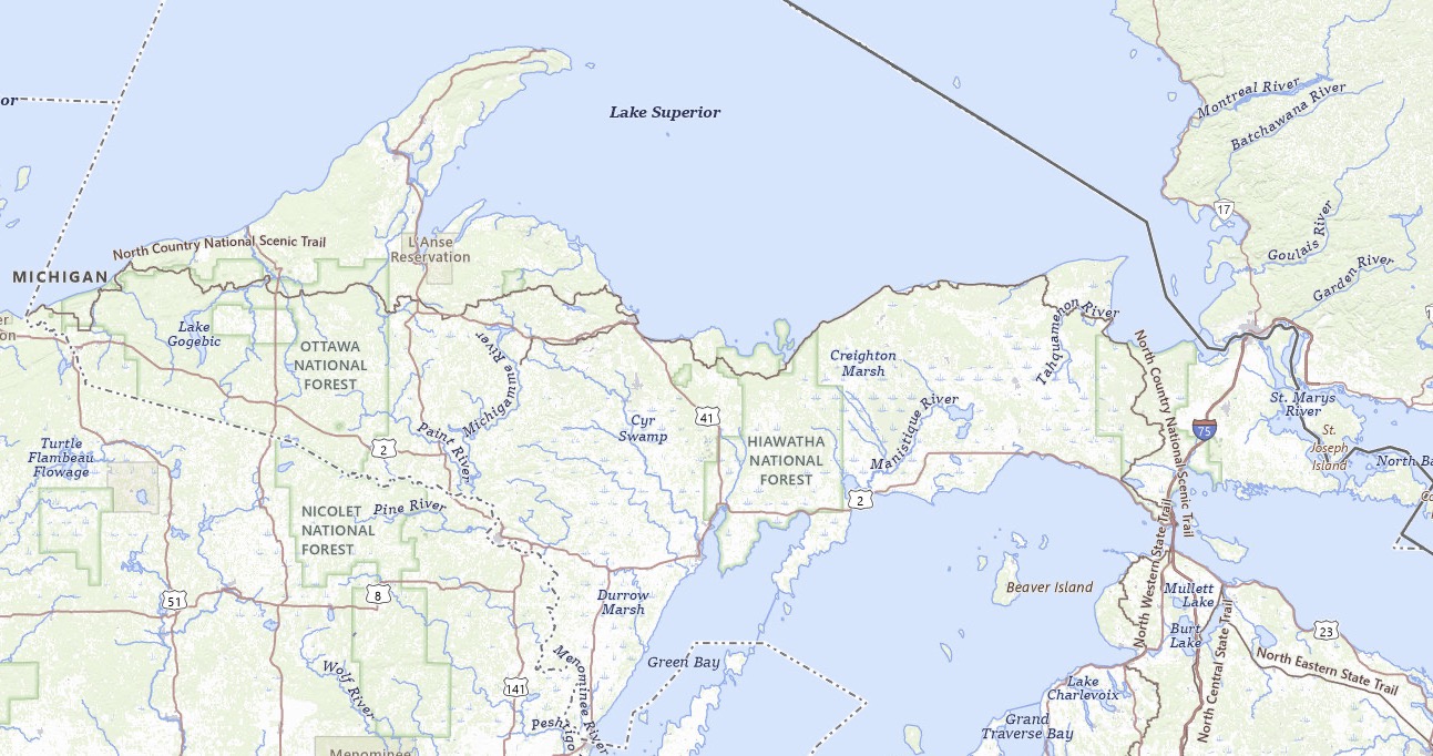Road Map Upper Peninsula English: An Extremely Attractive Example Of