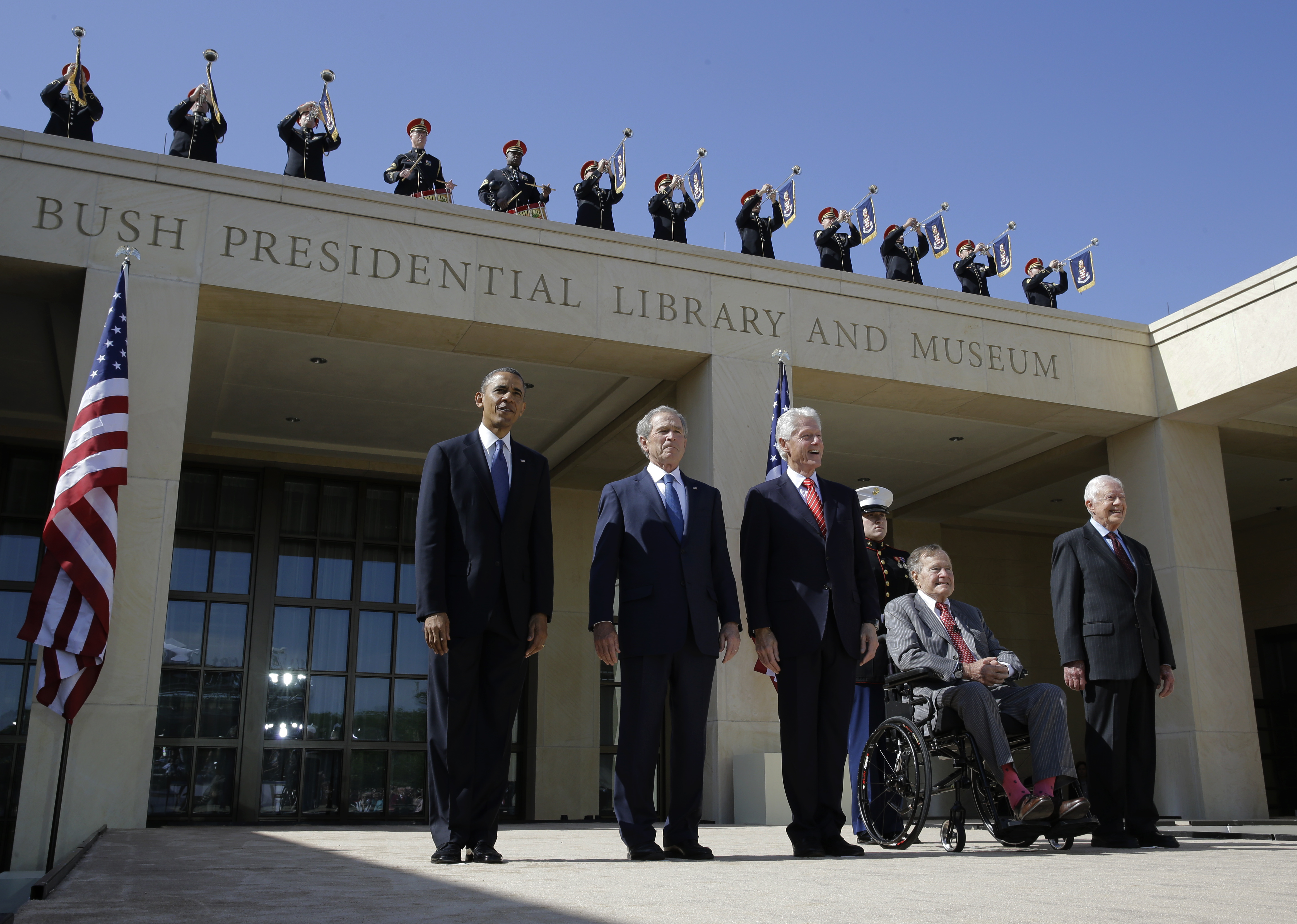 George Bush Library Dedication Opening Presidents Help George W. Bush
