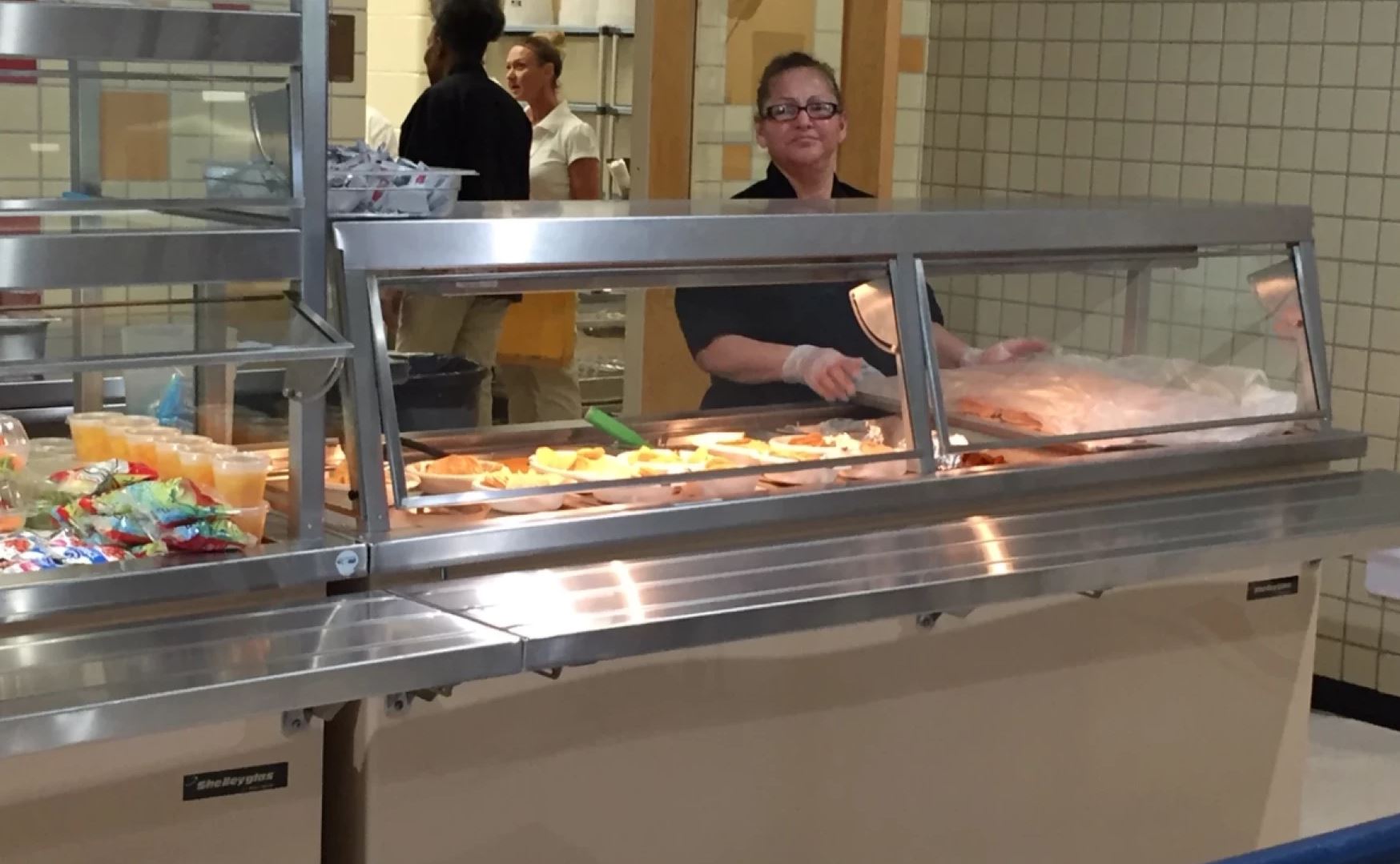 High School Cafeteria Food Line