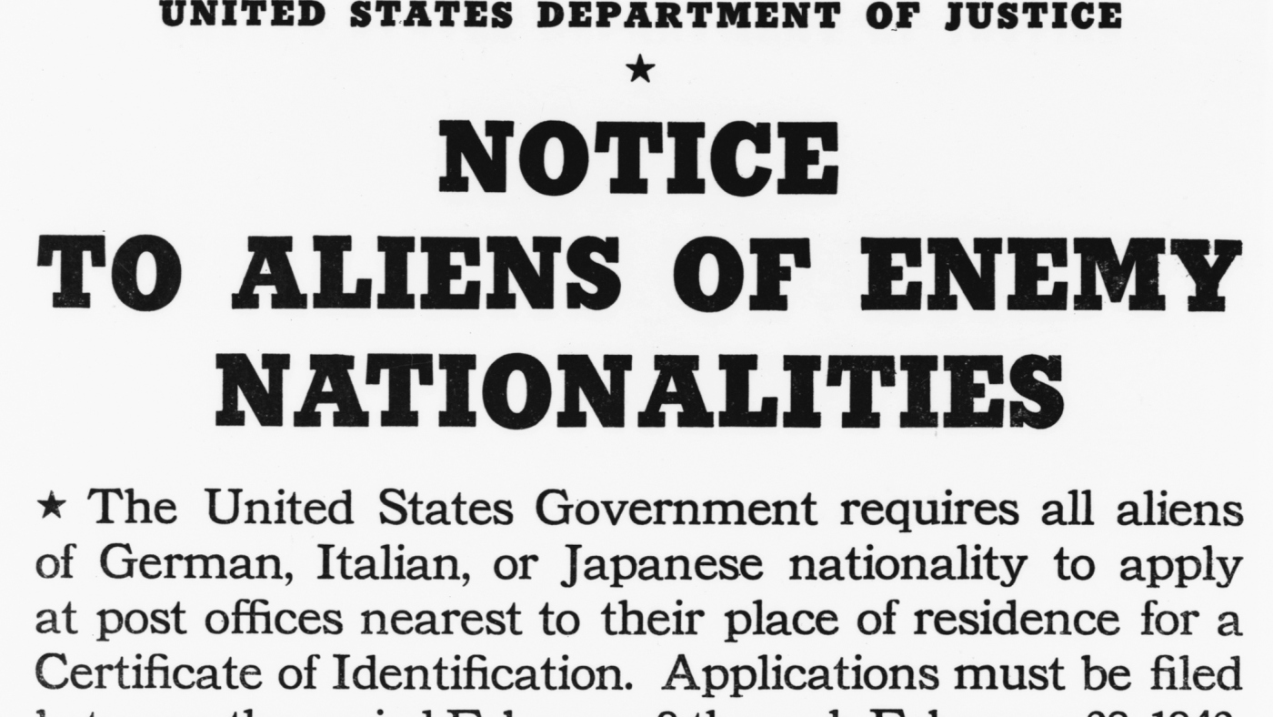 The Alien Enemies Act of 1798, explained : NPR