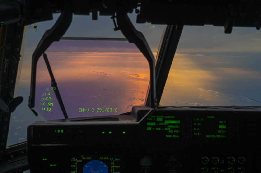 inside hurricane plane