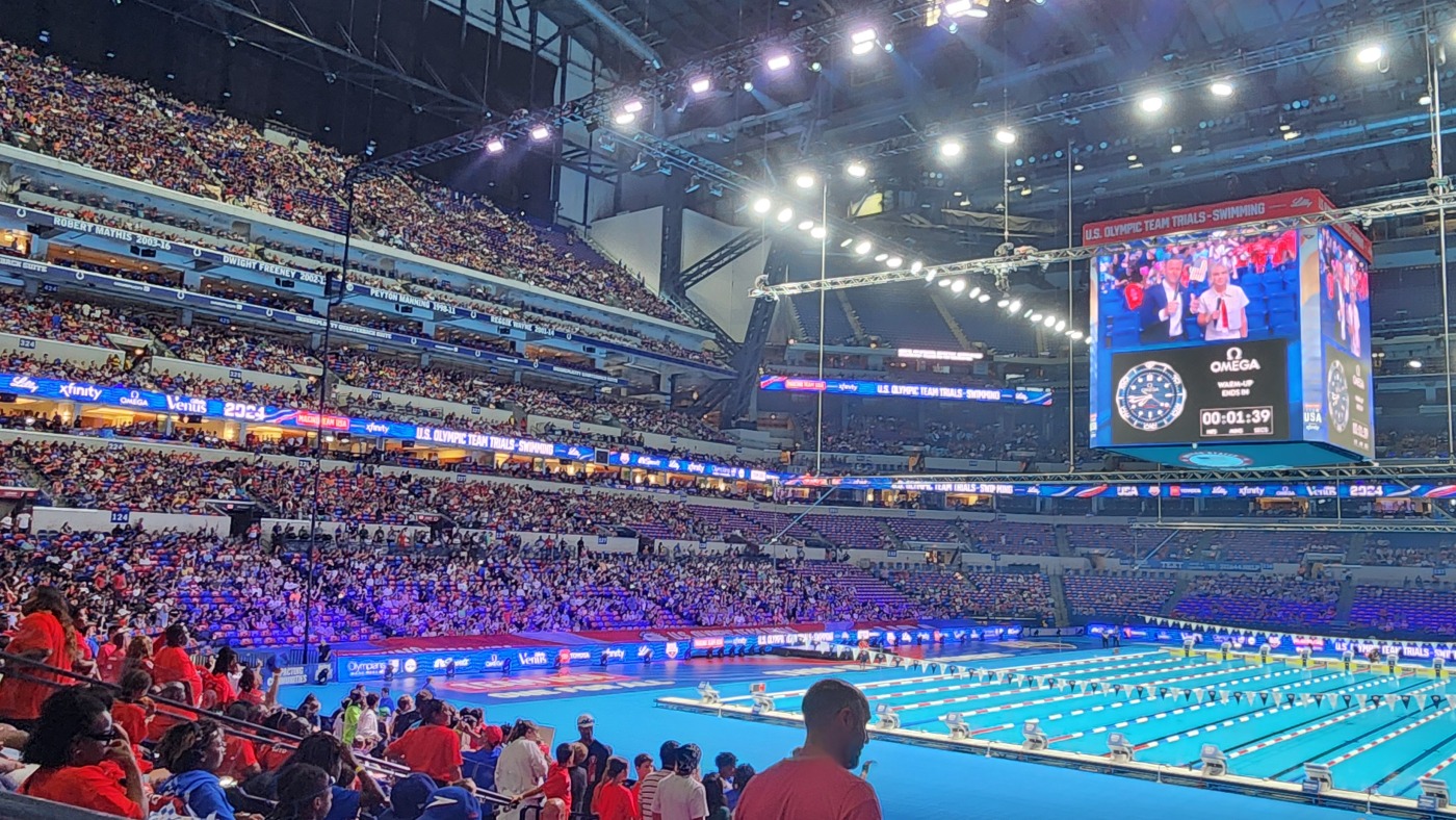 U.S. Olympic swim trials boast epic crowds and swimming records : NPR