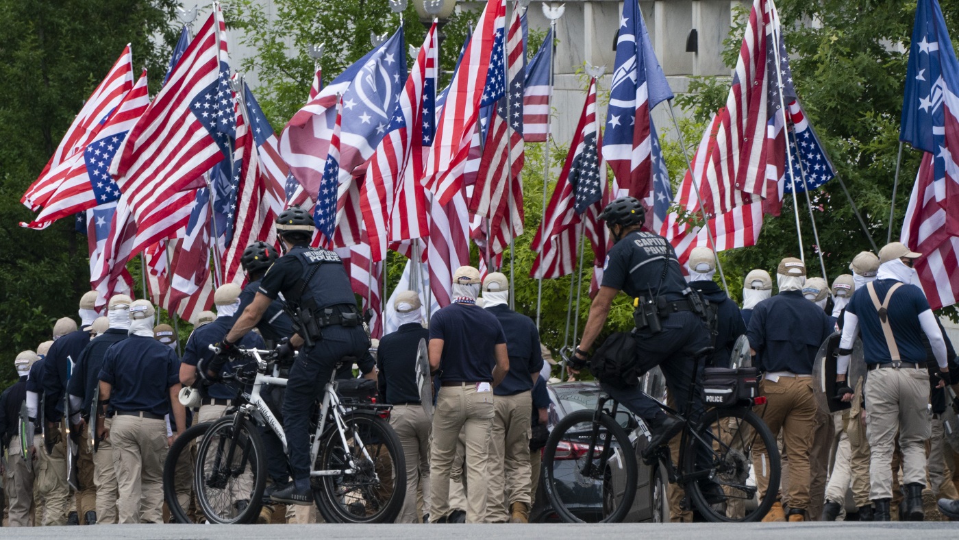 The upside-down American flag becomes a pro-Trump protest : NPR