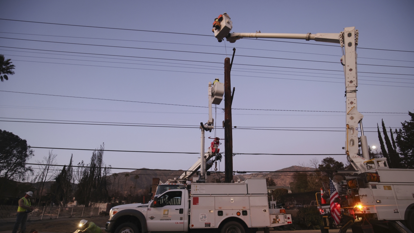 Power lines sparked new fires in LA after the Eaton fire began : NPR
