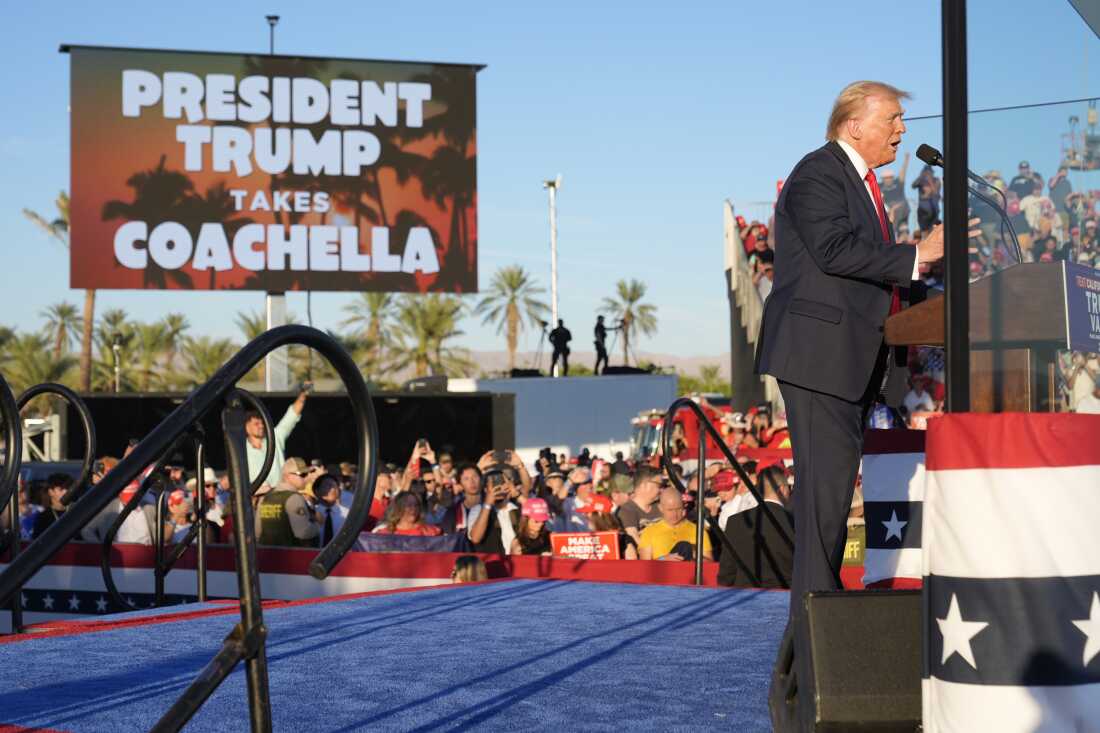 Man with guns arrested near Trump rally in Coachella, sheriff says : NPR