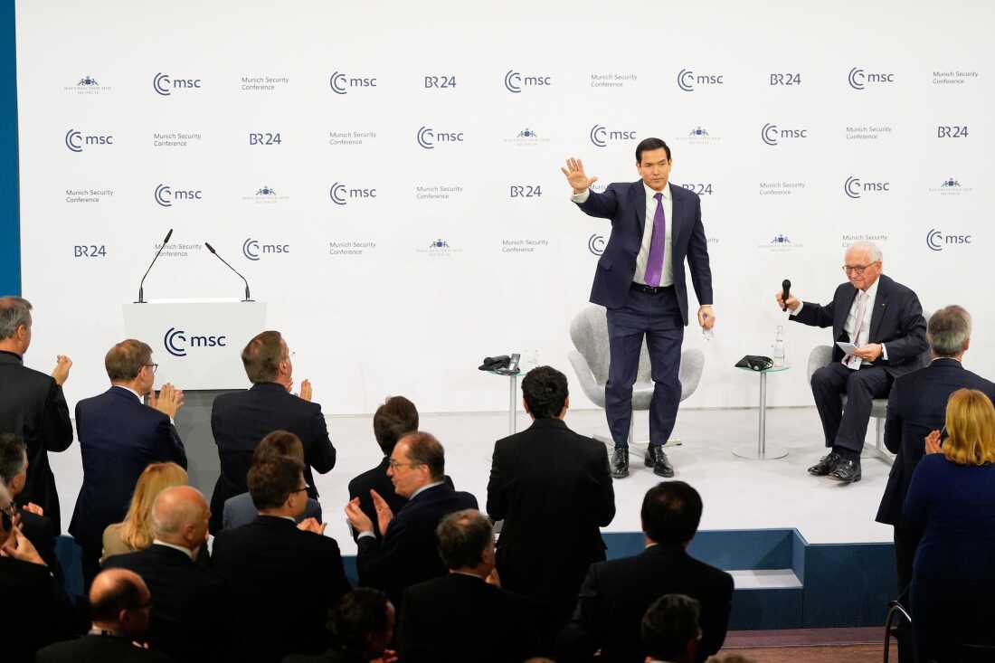 Rubio tries to ease tensions with Europe with message of unity : NPR