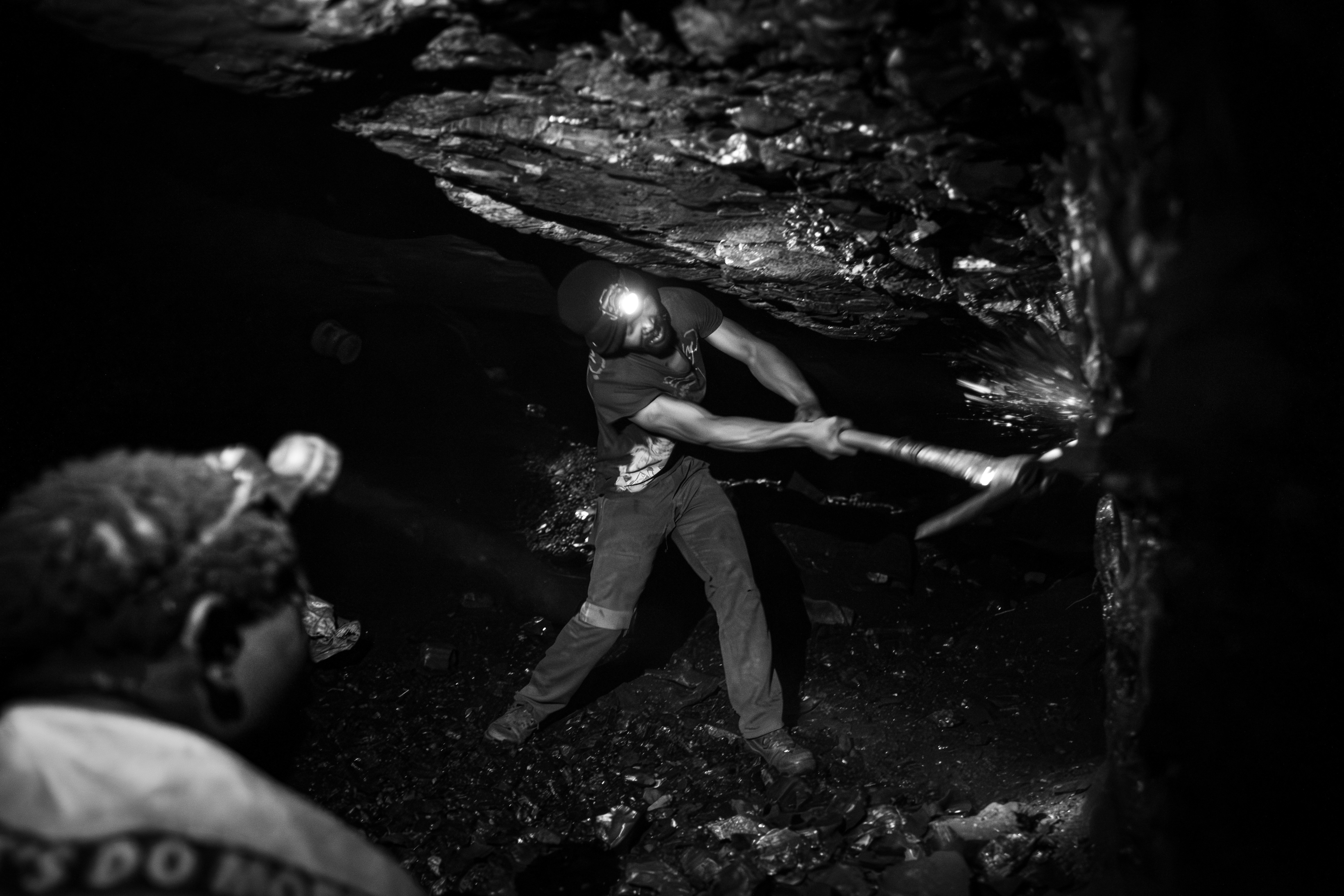 man mining