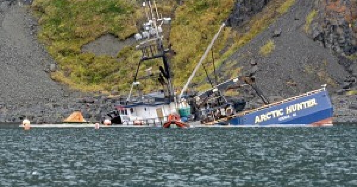 F/V Arctic Hunter Begins To Shed Debris