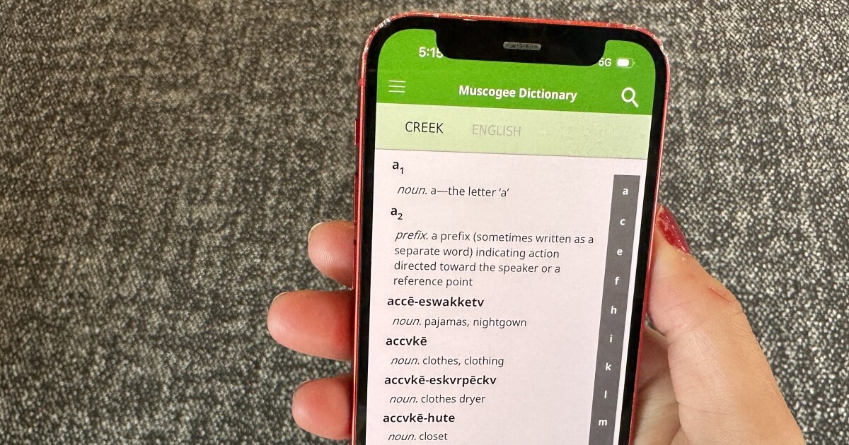 Muscogee Language Dictionary App supplements learning resources | KOSU