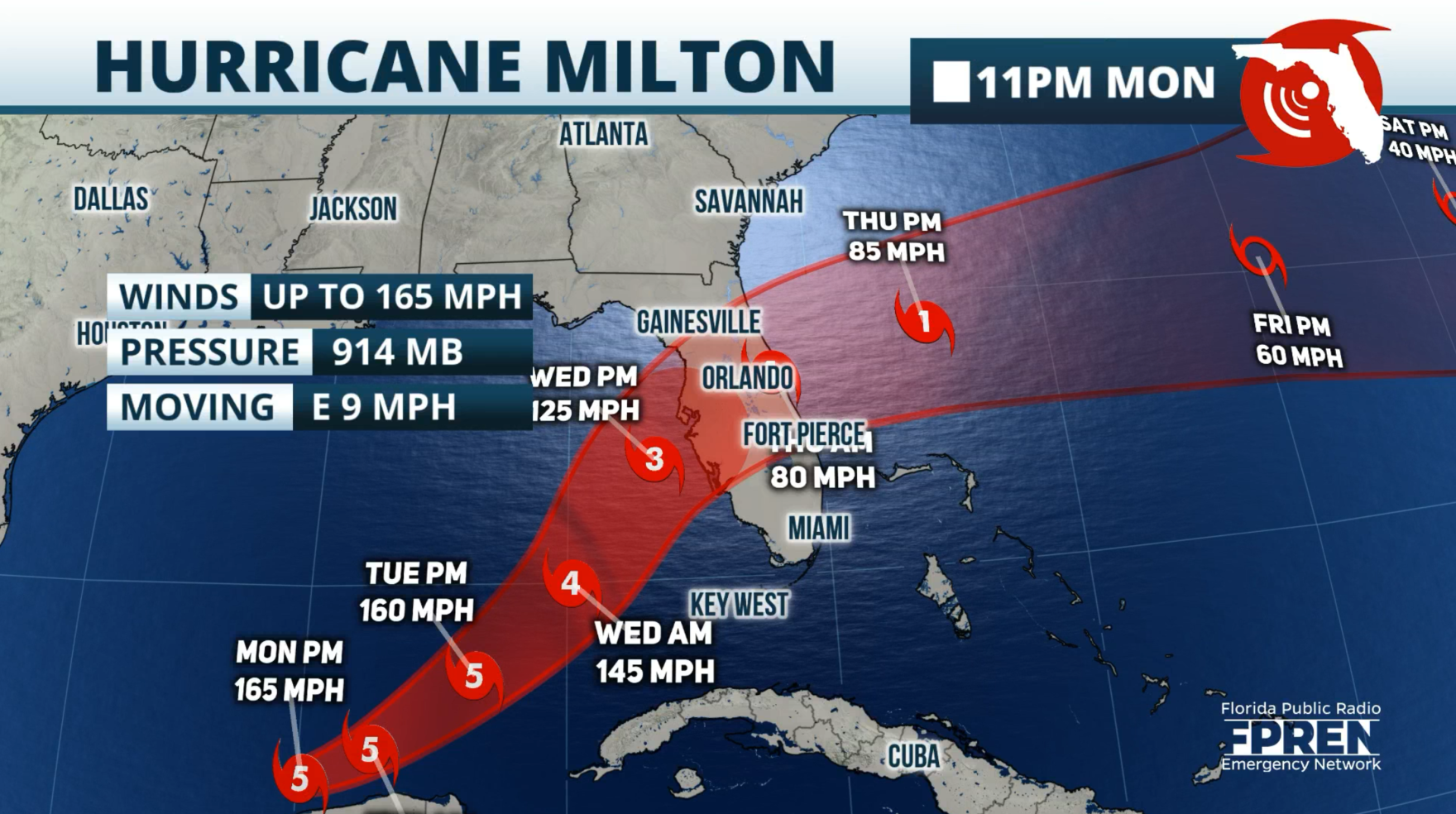 Catastrophic Milton is a Cat 4 hurricane with Central Florida still in ...