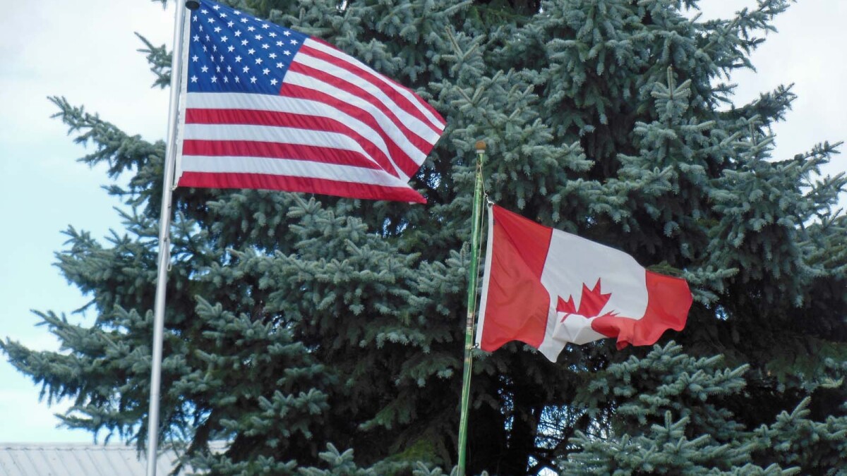flag pole canada border