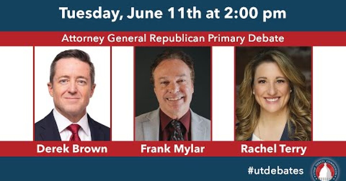 Watch UT attorney general GOP primary debate with Brown, Mylar, Terry ...
