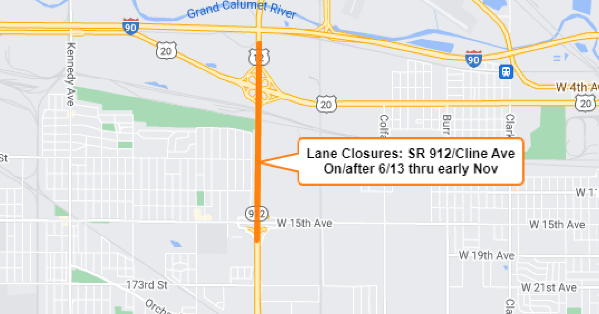 Bridge maintenance to bring lane closures to Cline Ave.