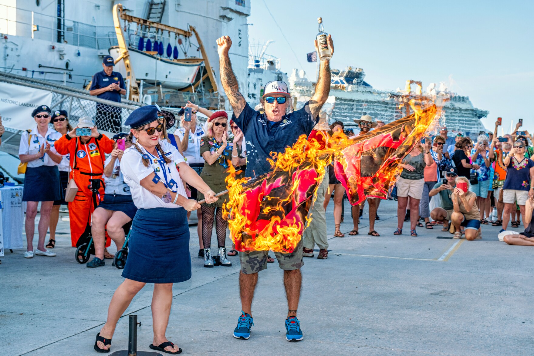 So long storm season! Conch Republic burns hurricane flags in rum ...