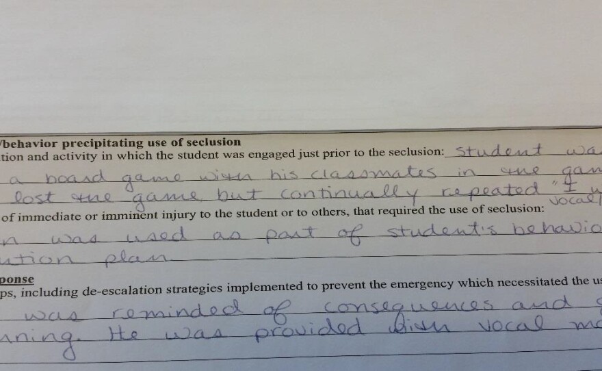 student bad behavior report