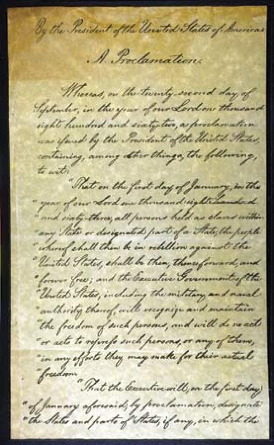 emancipation proclamation actual document
