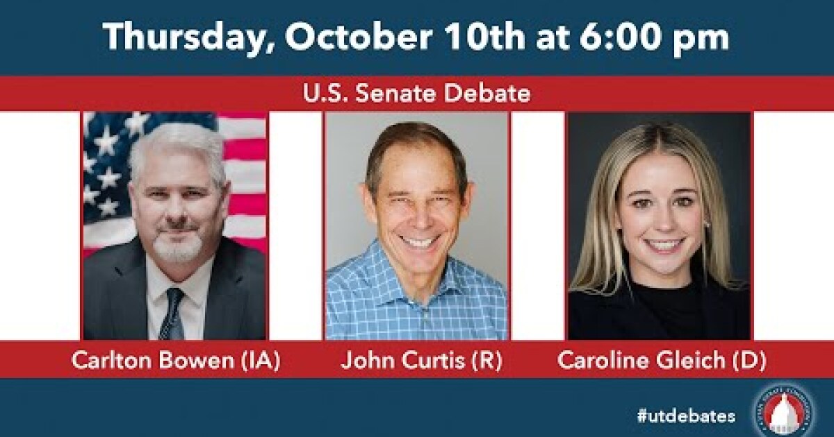 VIDEO: 2024 Utah US Senate debate with Carlton Bowen, John Curtis and Caroline Gleich | KUER