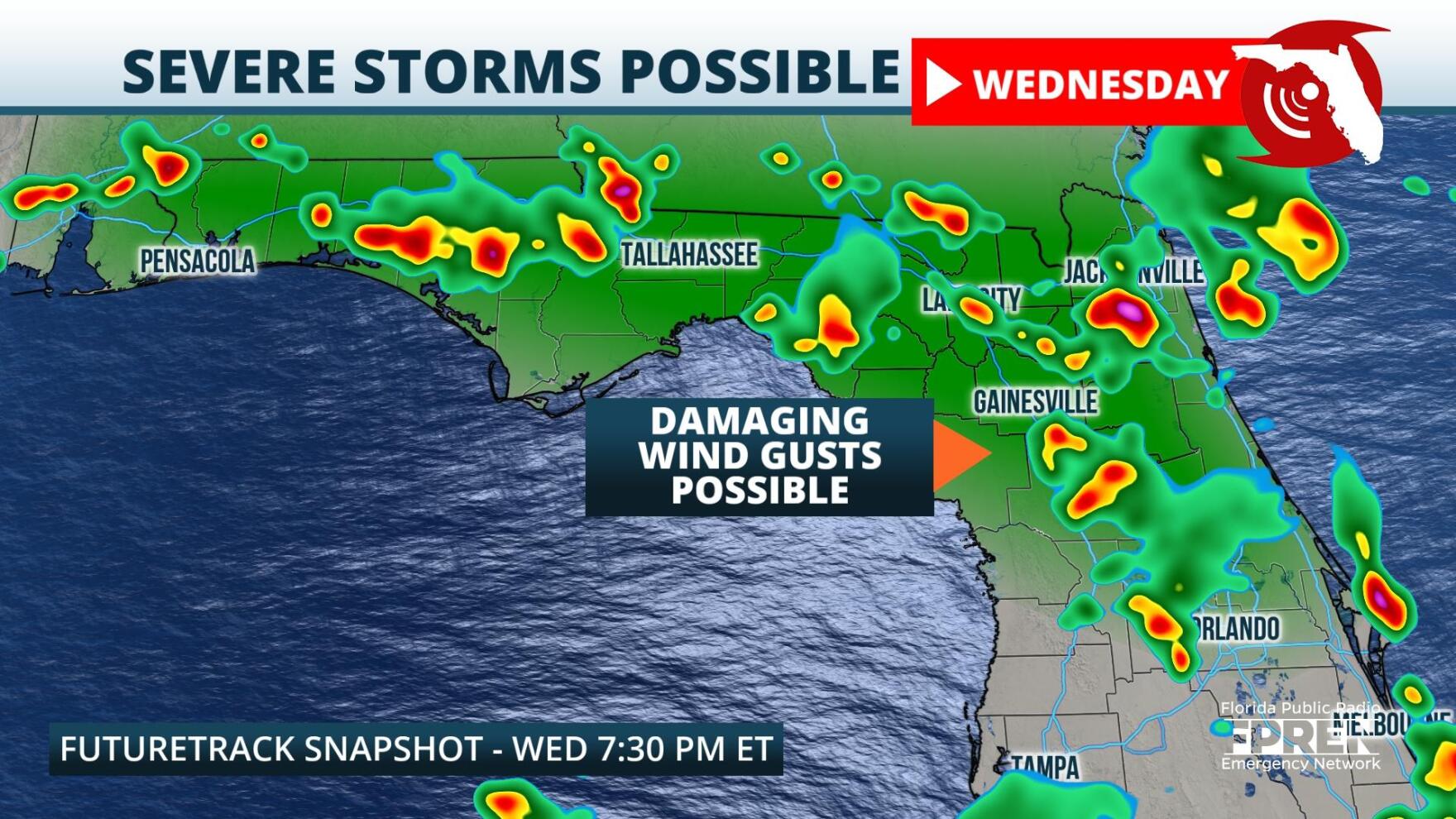 Potential for severe storms Wednesday over Panhandle and parts of peninsula | WFSU News