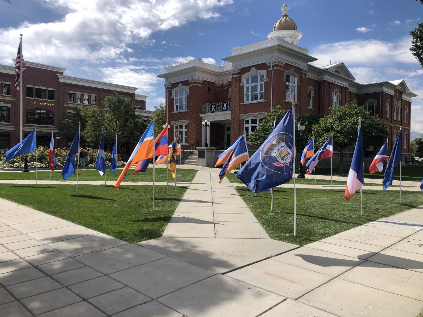 Twenty possible Utah state flags on display in three parts of the state ...