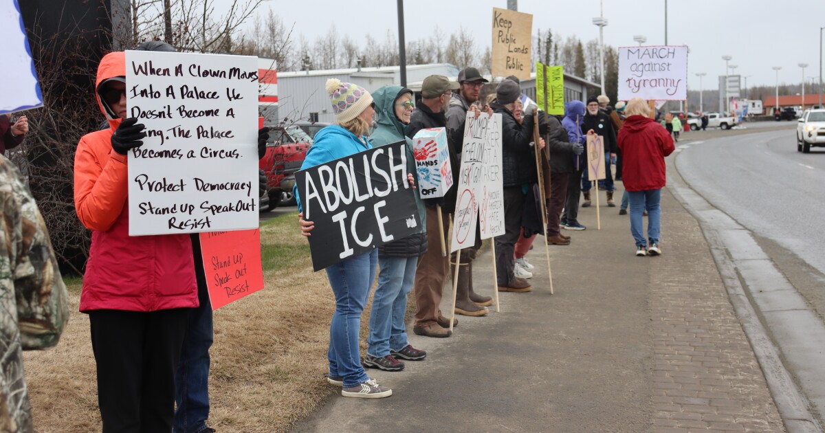 Soldotna May Day rally celebrates workers, protests Trump