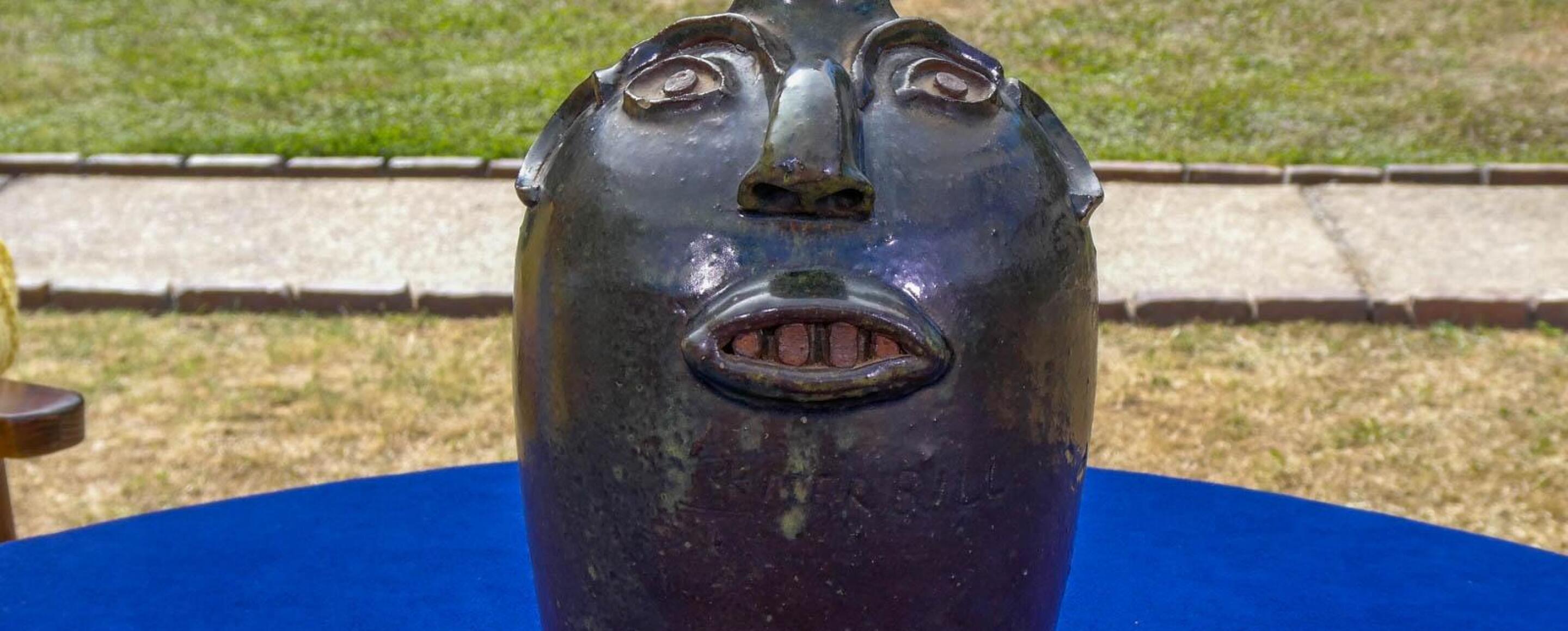 Appraisal: Davis Pennington Brown Stoneware Face Jug, ca. 1917 | New ...