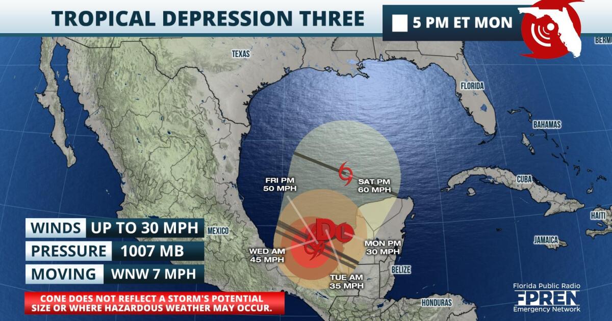 Tropical Depression Three Forms in the Southwestern Gulf of Mexico ...