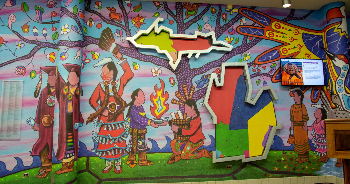 CMU dedicates Native American mural on Indigenous Peoples Day | WCMU ...