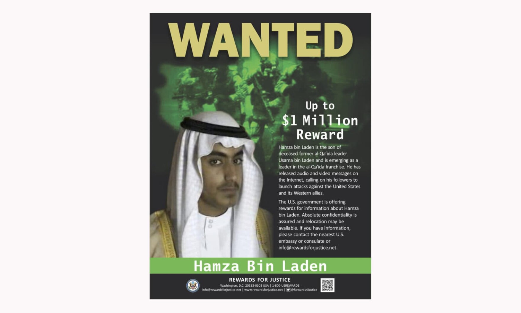 U.S. Offering $1 Million Reward For Information On Location Of Osama ...