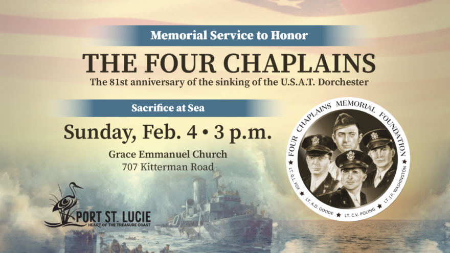 Port St. Lucie Will Hold a Memorial Service Sunday to Honor the Four Chaplains Who Died in the ...