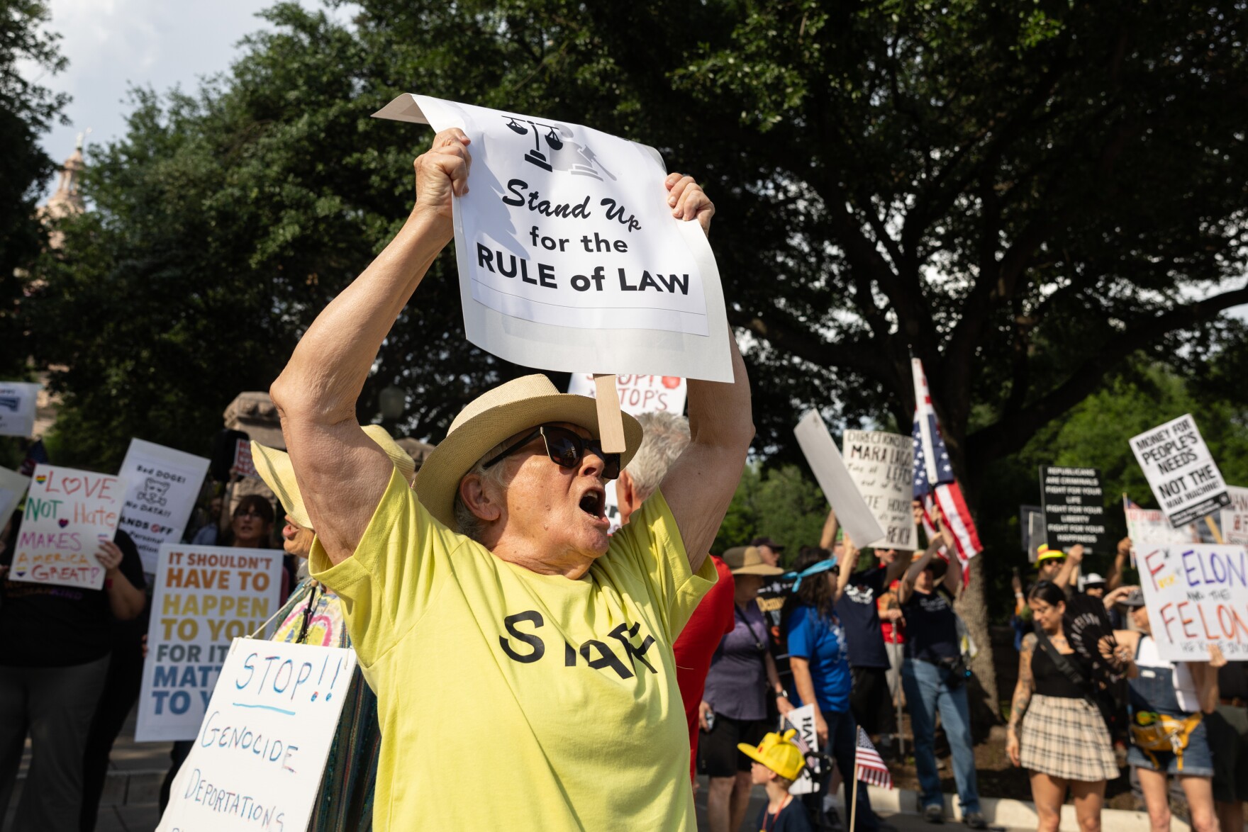 Thousands in Austin protest against Trump and Elon Musk | KUT Radio ...