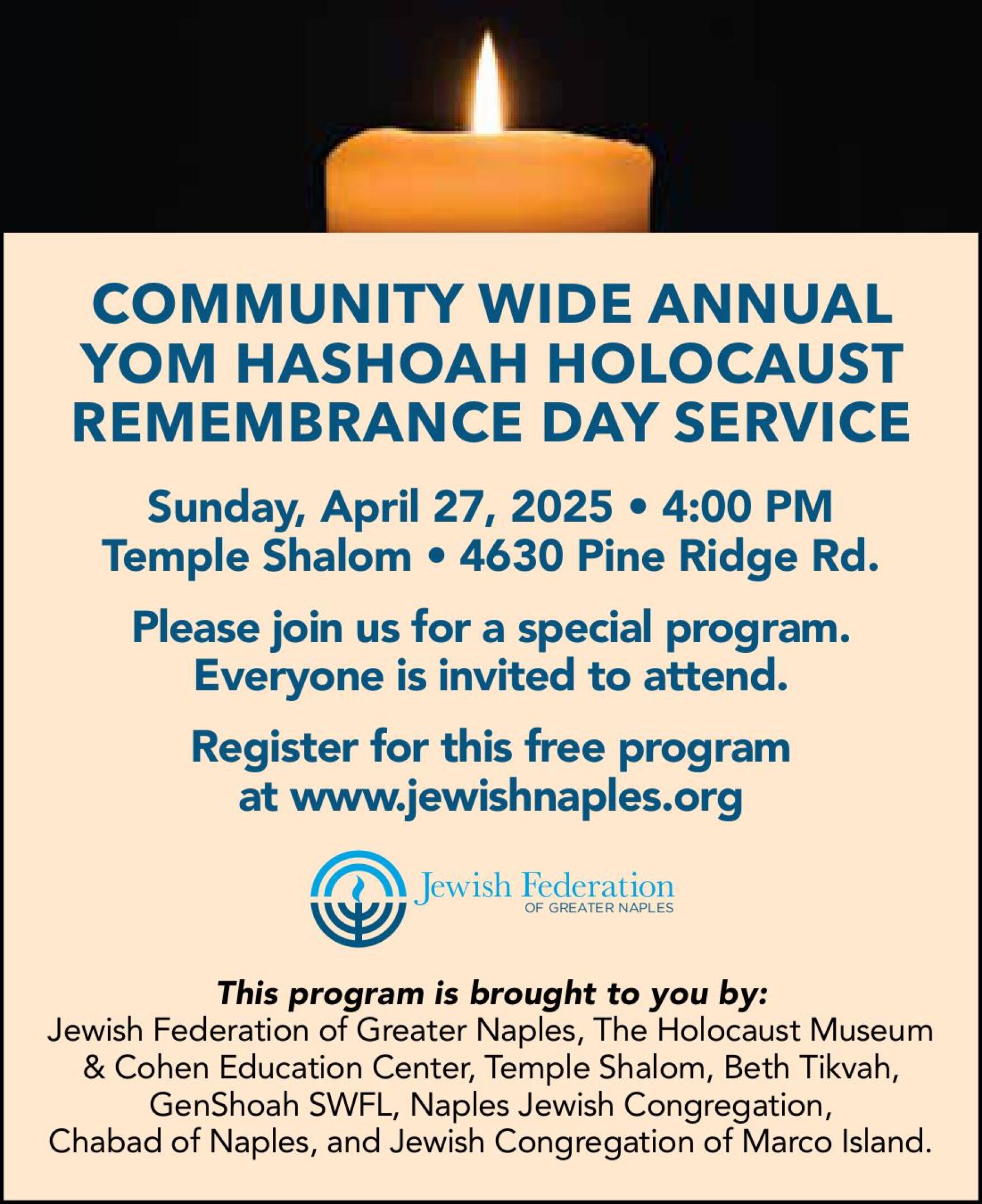 Community invited to Holocaust Remembrance Day ceremony in Naples ...