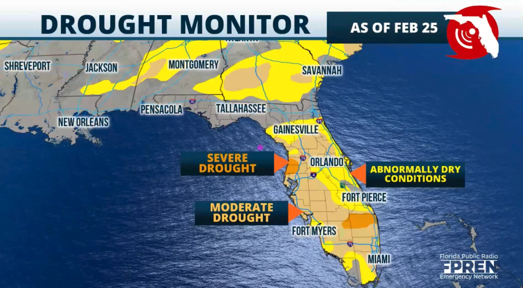Florida's most recent rain put a small dent in the drought, but not for ...