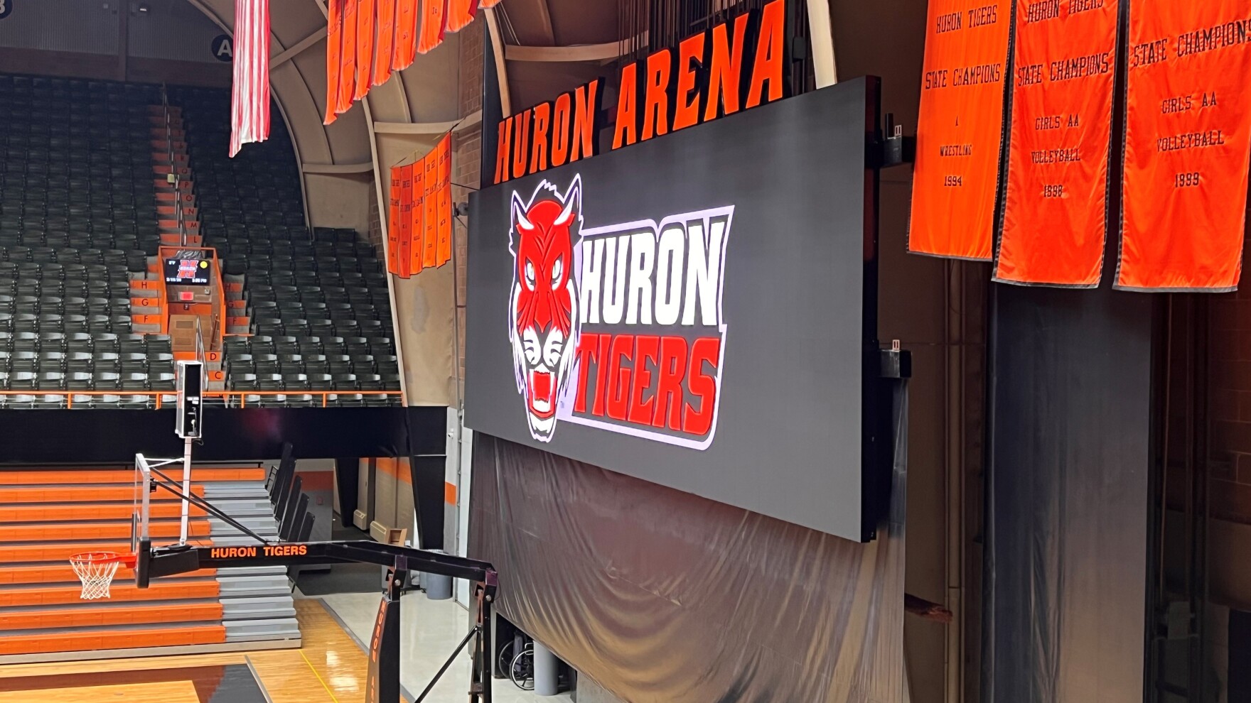 Huron Arena undergoes upgrades to video boards ahead of March ...