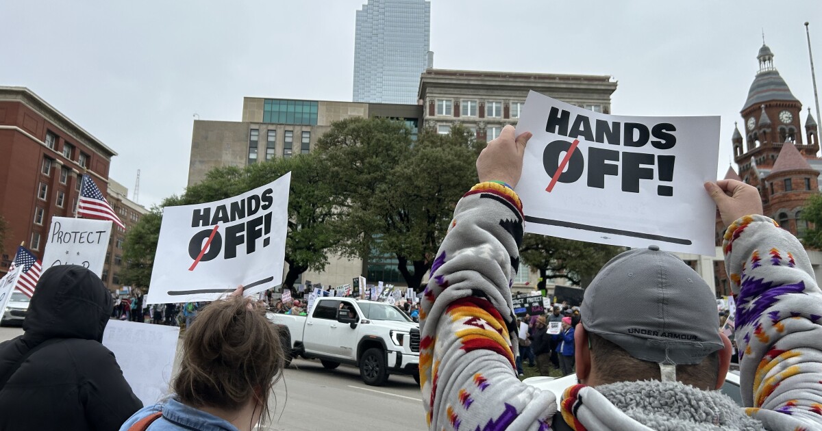 Protesters in Dallas join nationwide demonstrations against Trump and ...