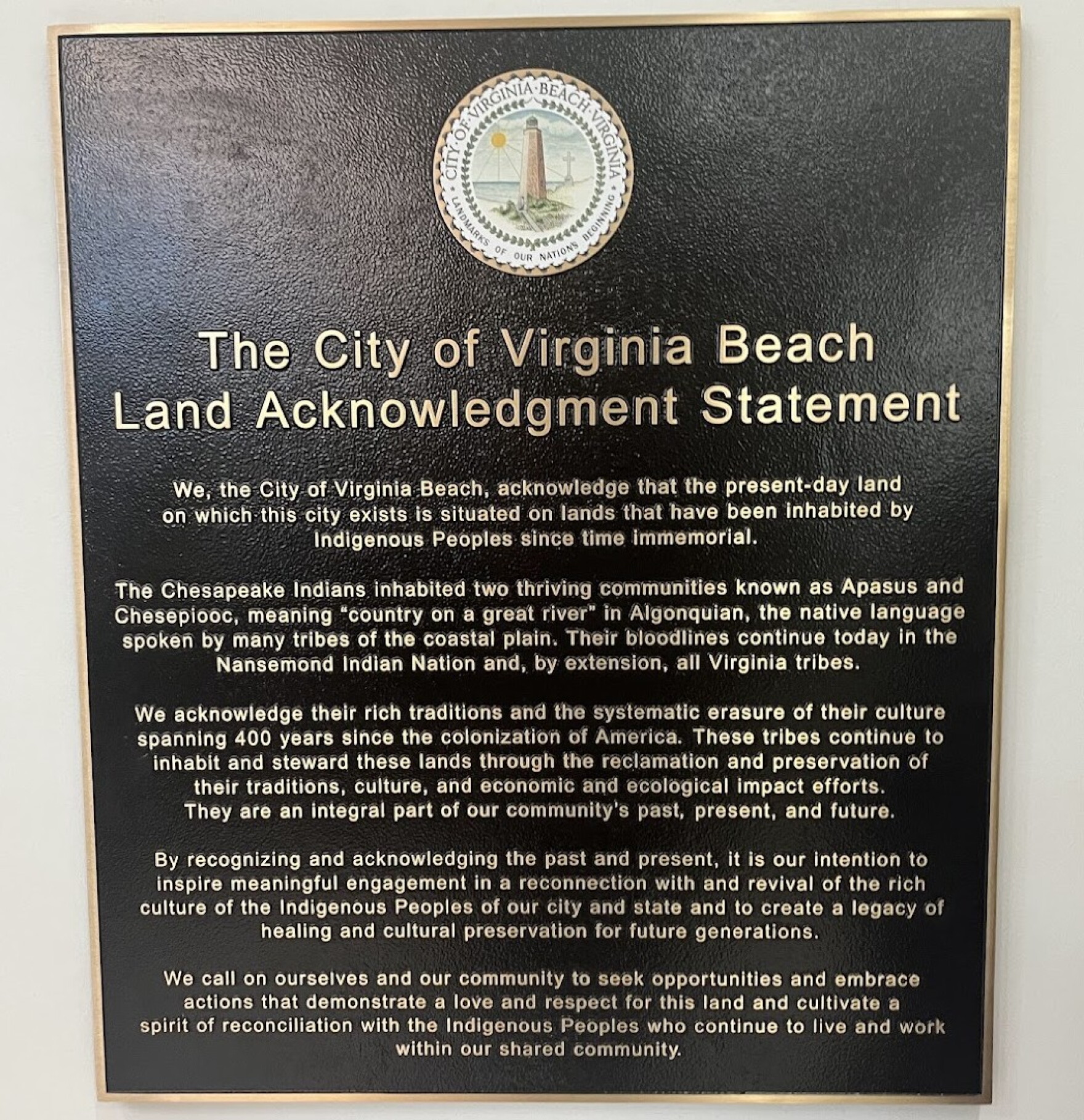 'Look how far we have come': Virginia Beach recognizes its Indigenous roots