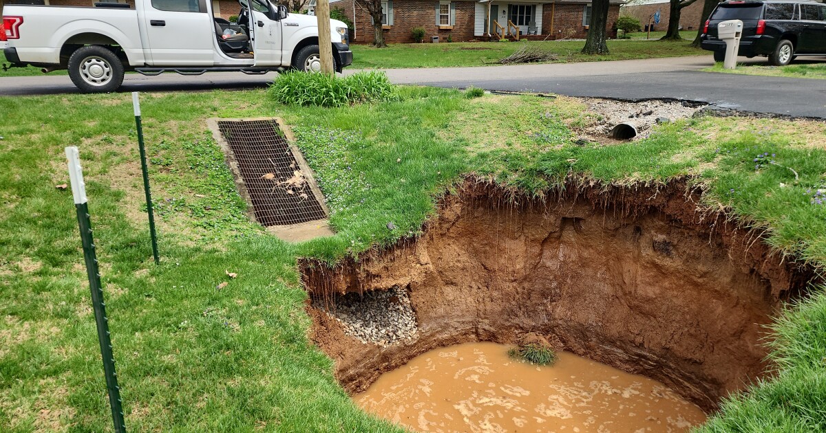 Kentucky's karst system overwhelmed by rainfall, with more sinkholes ...