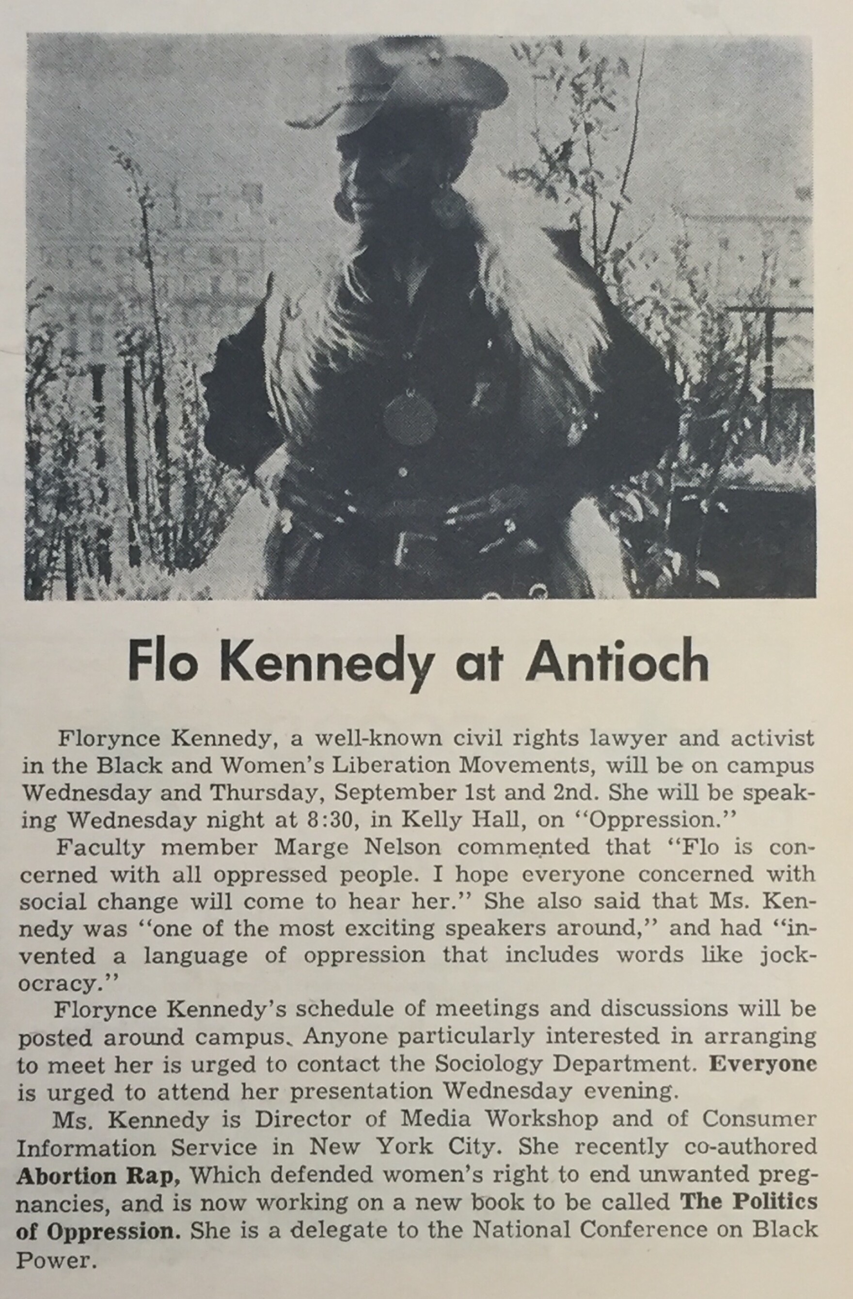 Rediscovered Radio Flashback: Flo Kennedy Speaks at Antioch | WOSU ...