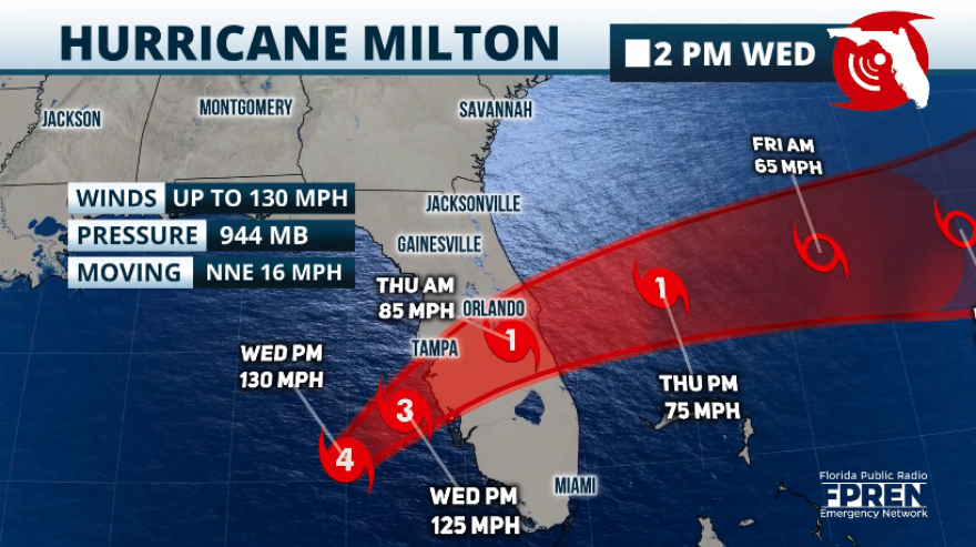 Milton disminuye un poco la velocidad pero sigue acercándose a Florida ...