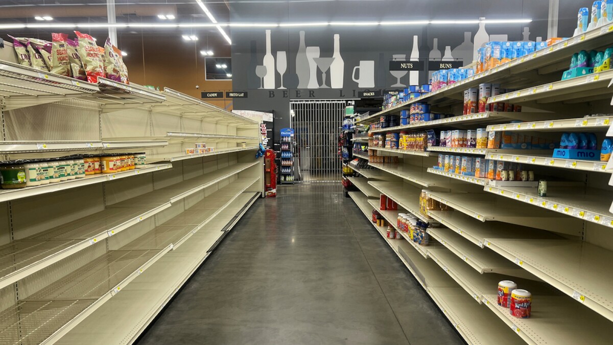 empty shelf supermarket