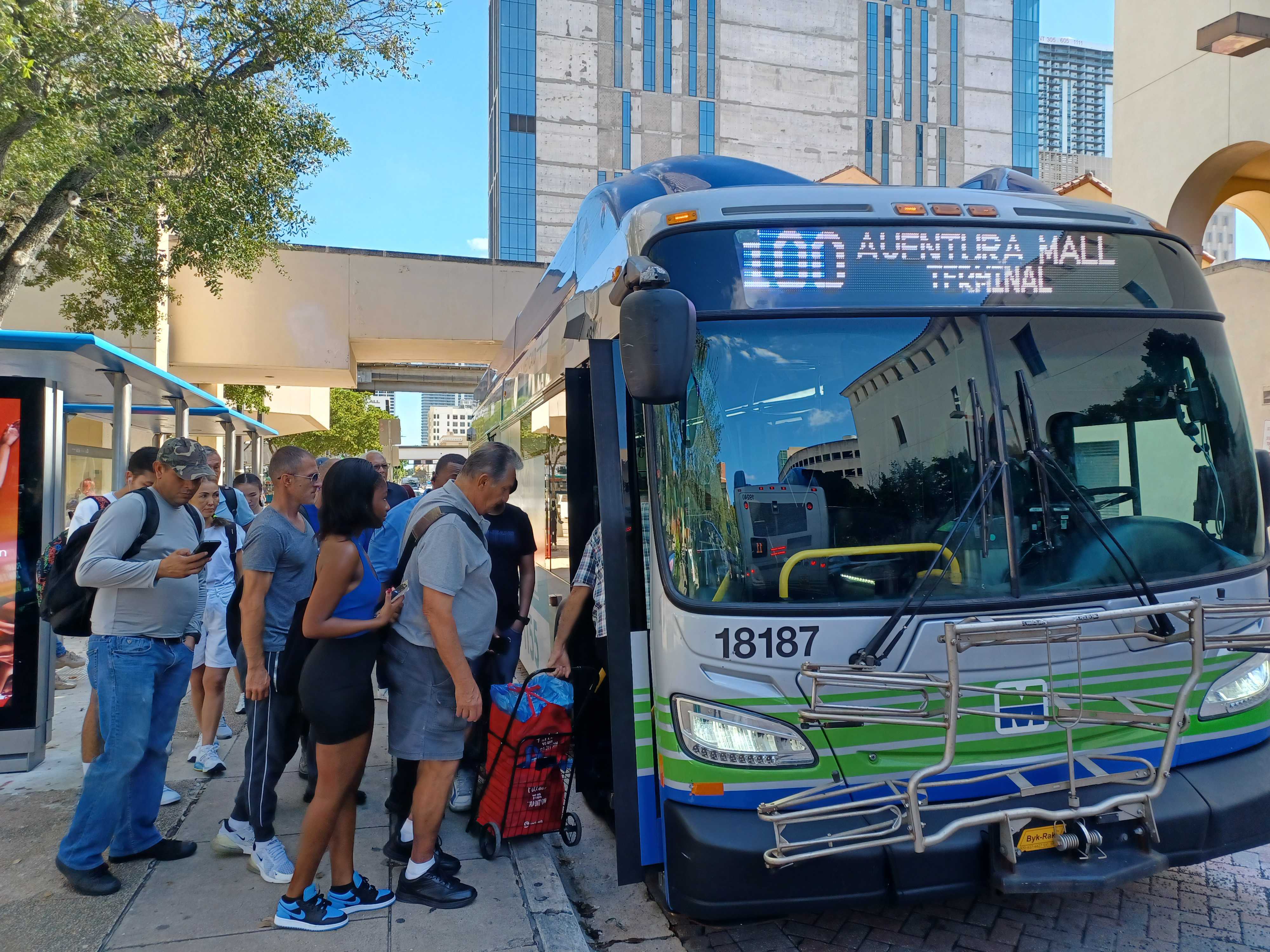 Miami Dade Bus Services Miami Dade Transit Bus Hi Res Stock