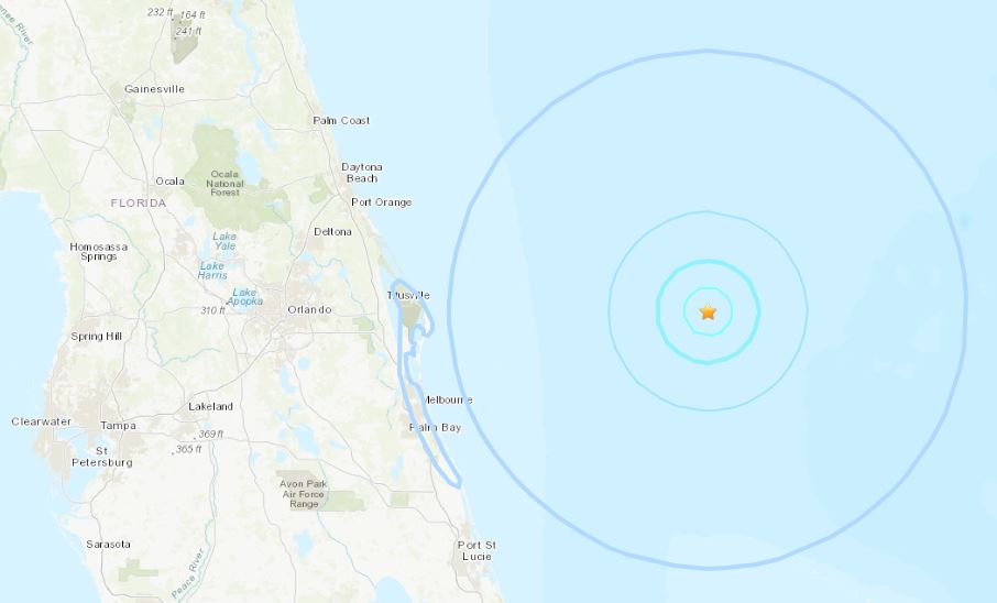 Florida Panhandle Earthquake Map Earthquake Reported Off Florida's