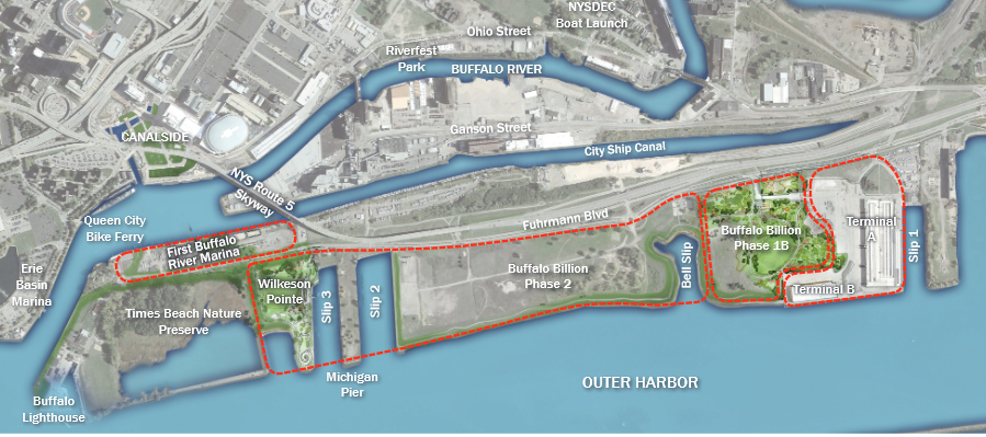 Downtown Harbor Buffalo Map City Reveals Its Lakefront Vision