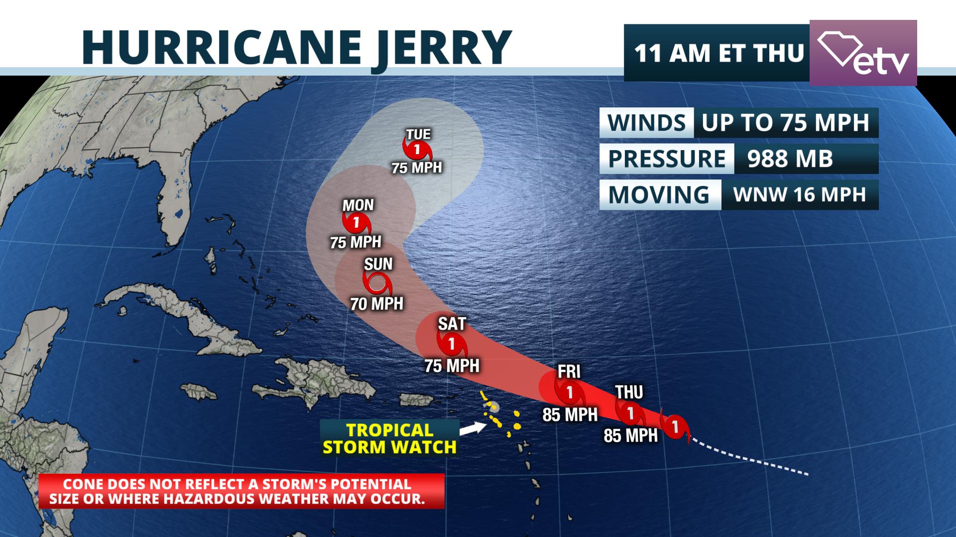 Tropical Storm Jerry TROPICS UPDATE: Hurricane Humberto, Tropical