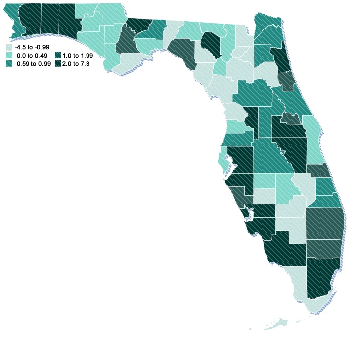 Florida County Population Map
